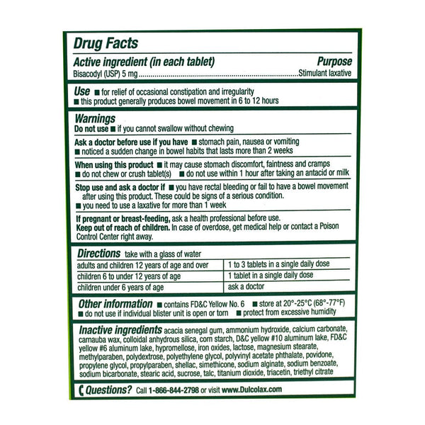 All Travel Sizes: Wholesale Dulcolax Simulant Laxative Tablets - Box of ...