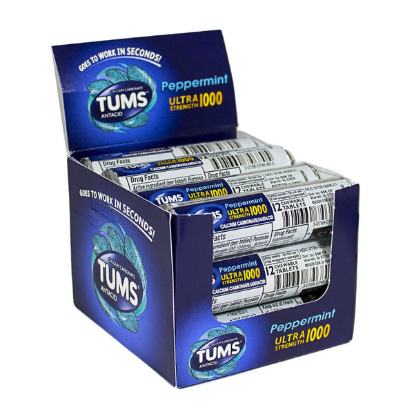 All Travel Sizes: Wholesale Tums Ultra Strength Peppermint - Roll of 12 ...