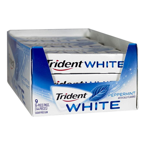 All Travel Sizes: Wholesale Trident White Peppermint Gum - 16 Pieces: Food